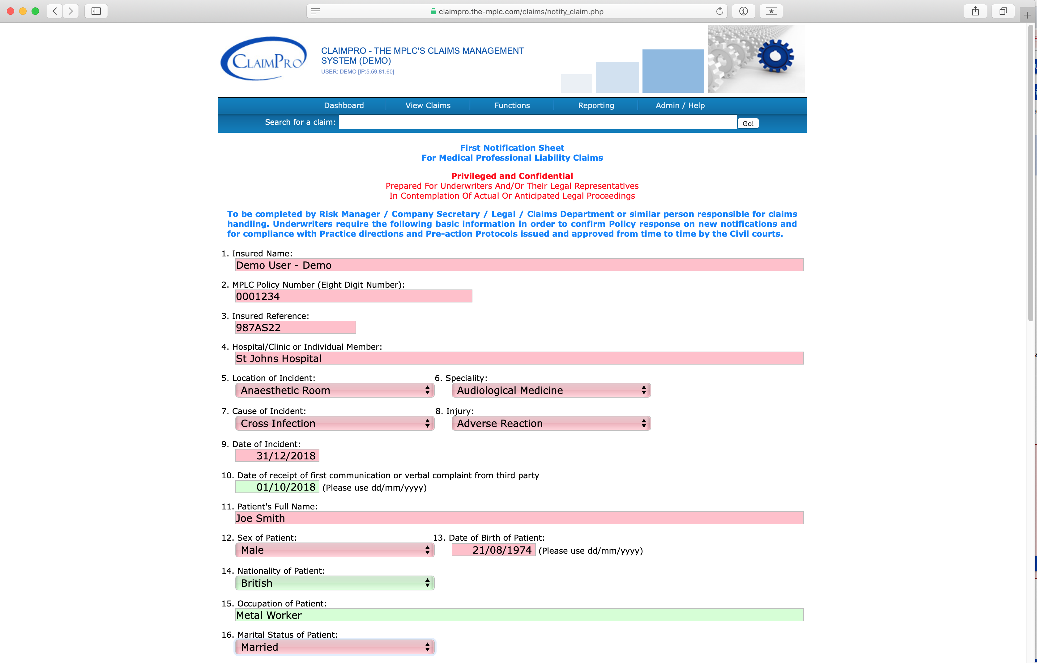 Online Solutions > The Medical Professional Liability Company Limited ...