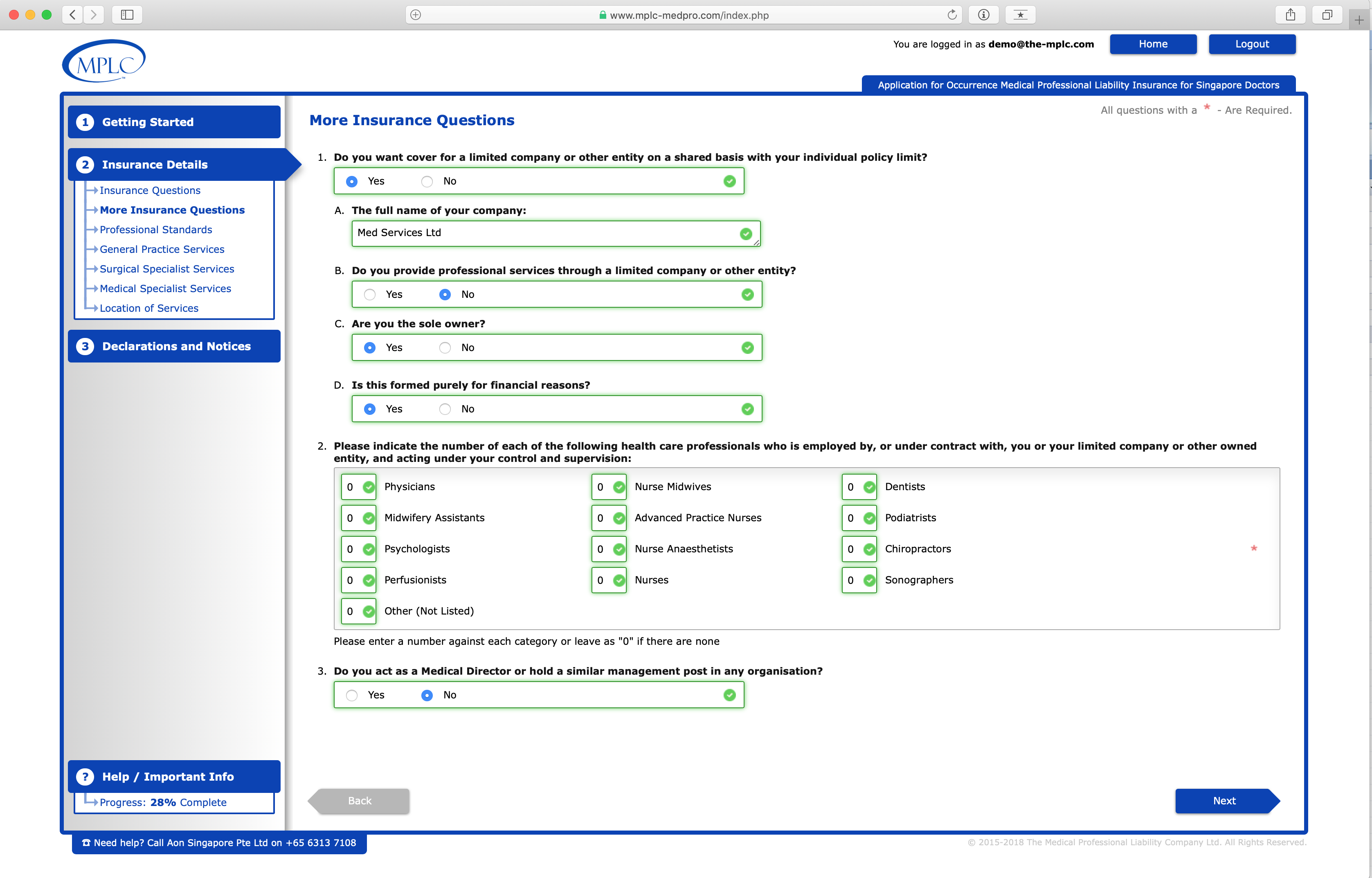 Online Solutions > The Medical Professional Liability Company Limited ...